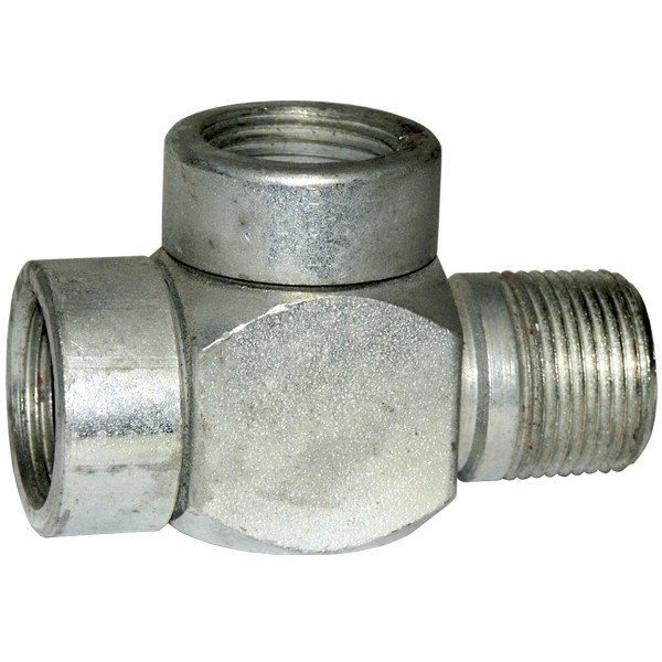 Run Tee Pipe, 1-1/4in MPT x 1-1/4in FPT x 1-1/4in FPT, Steel Zinc ...