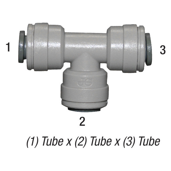 Union Tee, 3/8in Tube x 3/8in Tube x 3/8in Tube, 150PSI @ 73ºF, PI0212S ...