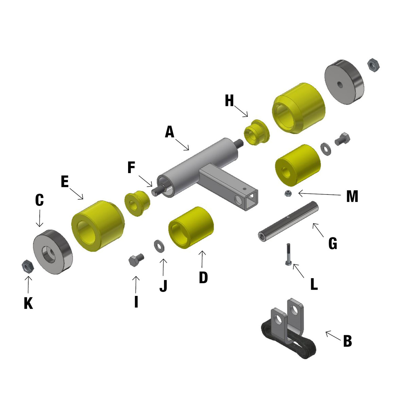 Roller Assembly, 4 Wheel, #3 with X458 Carrier Links for Econocraft ...