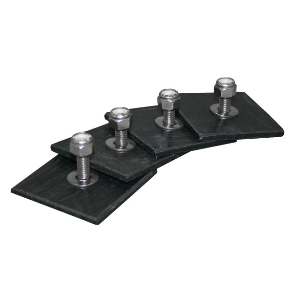 Slide Pads Set of 4 with Hardware, 2in L x 2in W x 1/8in Thick | Sonny's