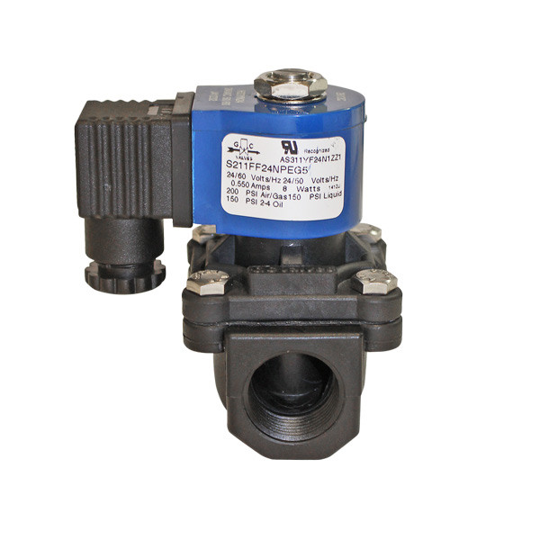 Solenoid Valve Diaphragm with DIN Connector, 3/4in FPT Inlet/Outlet ...