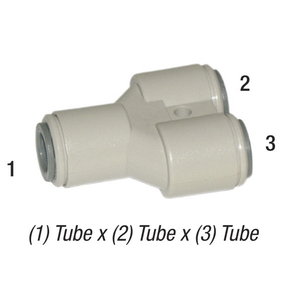 Two-Way Divider, 3/8in Tube O.D. 150PSI @ 73ºF, Poly, PI2312S | Sonny's