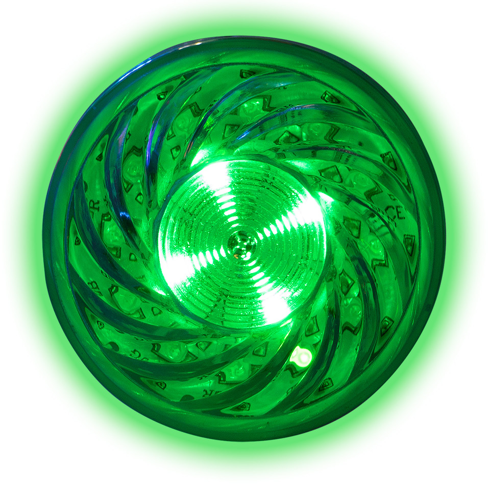 Amusement/Turbo Light, 2-1/4in Round, Green | Sonny's