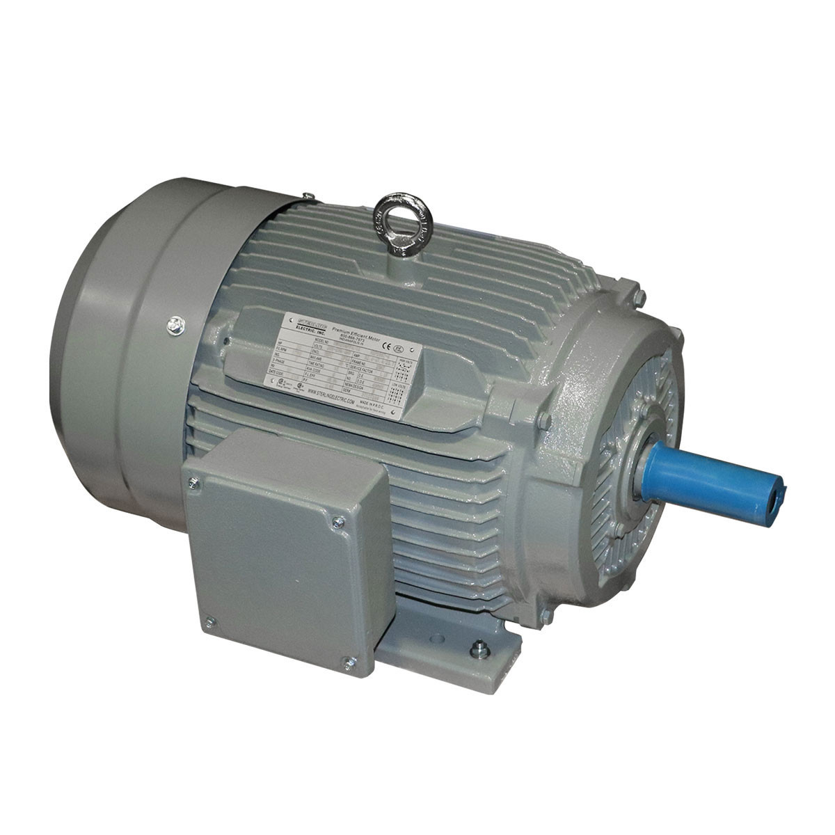 Motor, 20HP, 1800RPM, 256T Frame, TEFC Enclosure, 3 Phase, 208-230/460V ...