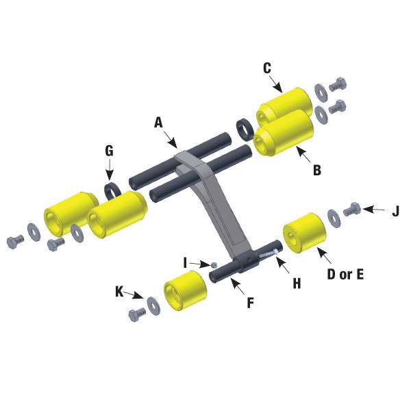 Roller Assembly, Low 6 Wheel #3 with Spacers for Sonnys | Sonny's