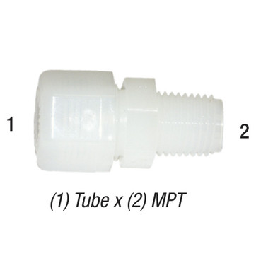 Male Connector, 1/2in Tube x 1/4in MPT, Thermoplastic, N8MC4 | Sonny's