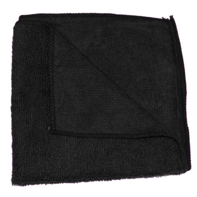 Microfiber Towels, 16-1/4in x 16-1/4in, Case of 384, Black | Sonny's