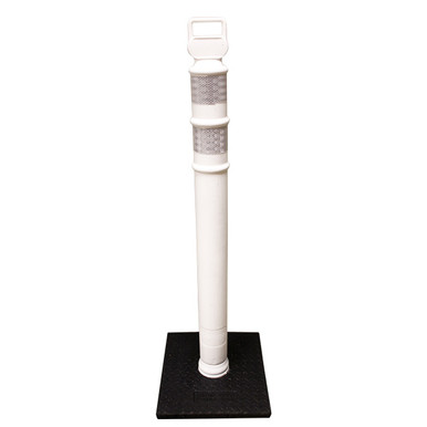 Delineator Post with 8lb Base, 45in H x 4in Dia. White Polyethylene ...