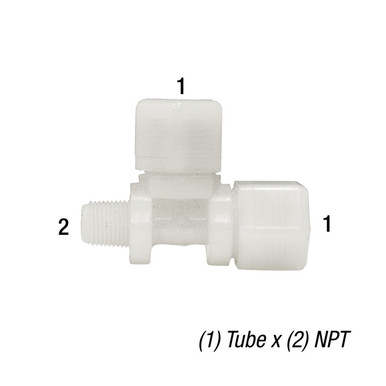 Tee Branch, 1/2in Tube x 1/2in Tube x 3/8in MPT, Thermoplastic, N8MT6 ...