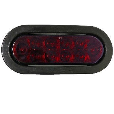 10 LED Oval Light with 3-Pin Quick Plug Wire, 6-1/2in, Red | Sonny's