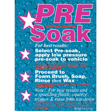 Sign, Instructional Pre-Soak, 18in W x 24in H | Sonny's