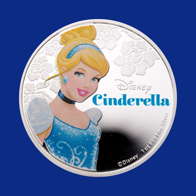 2015 NIUE $2 DISNEY PRINCESS CINDERELLA - 1 OZ SILVER PROOF COIN - MINT ...
