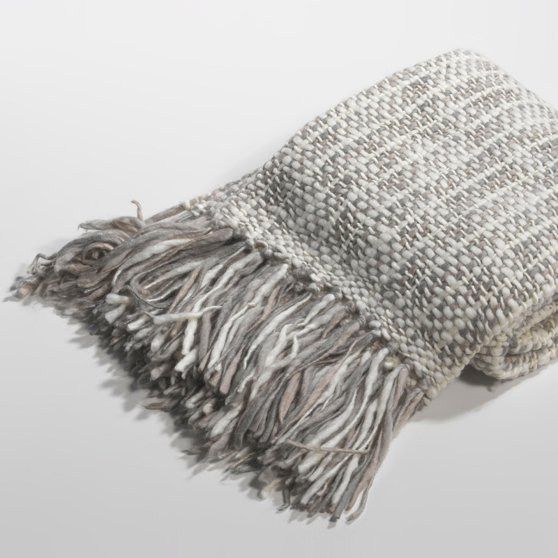 Grey/Ivory Cozi Knit Throw | Couture Dreams