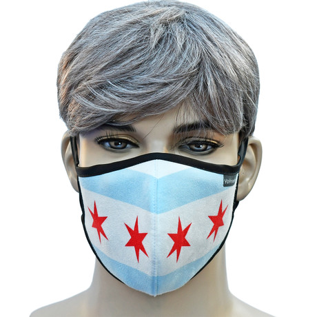 Chicago Flag Design Face Mask