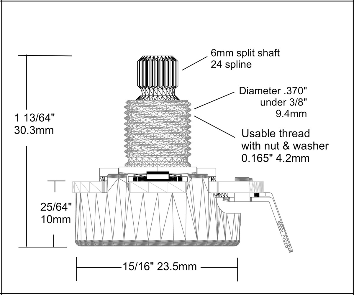 CTS 450T Series Potentiometer 250K A split shaft