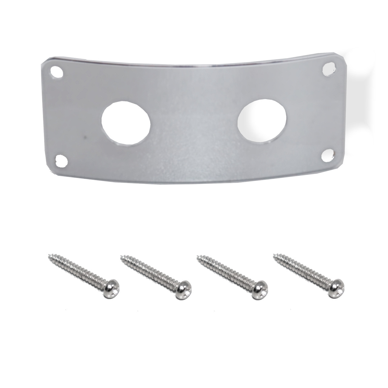 Jack plate rectangular curved double chrome