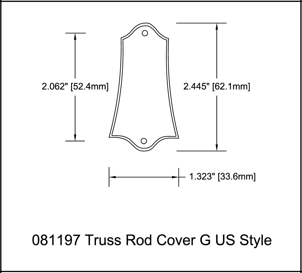 Truss Rod Cover G US Style Bell White Bevel Edge
