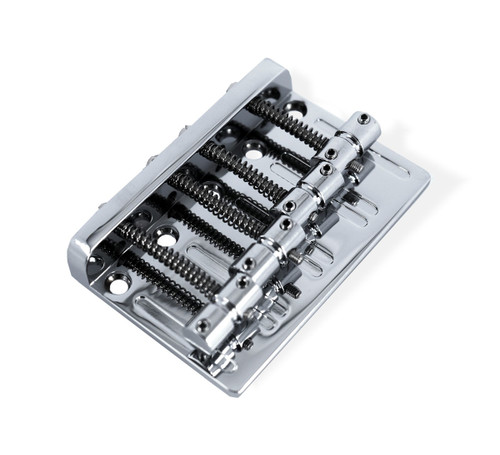 Bass Bridge 19mm 4 String Chrome, string through bridge.