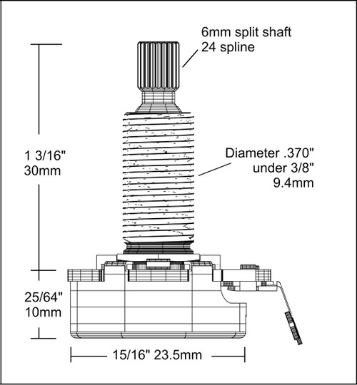 Potentiometer 250K A B Set Long shaft CTS