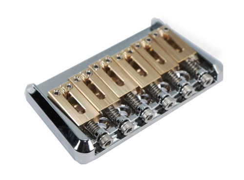 Modern Hardtail Guitar Bridge String through body wrap side Chrome 52.5mm