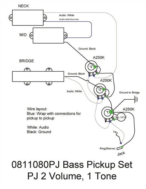 PJ Bass Pickup Matched Set. Bitterroot Custom Shop pickups.