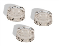 Knob push on speed style 6mm Clear set of 3