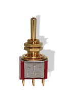 Toggle mini 3 way switch Gold knob