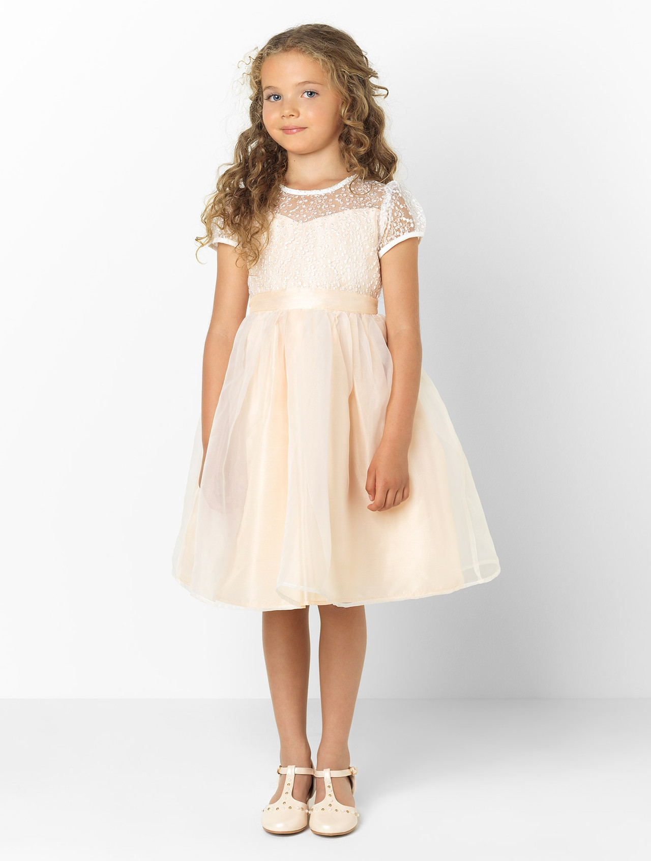 Girls silver dress | Silver flower girl dress | Rosella