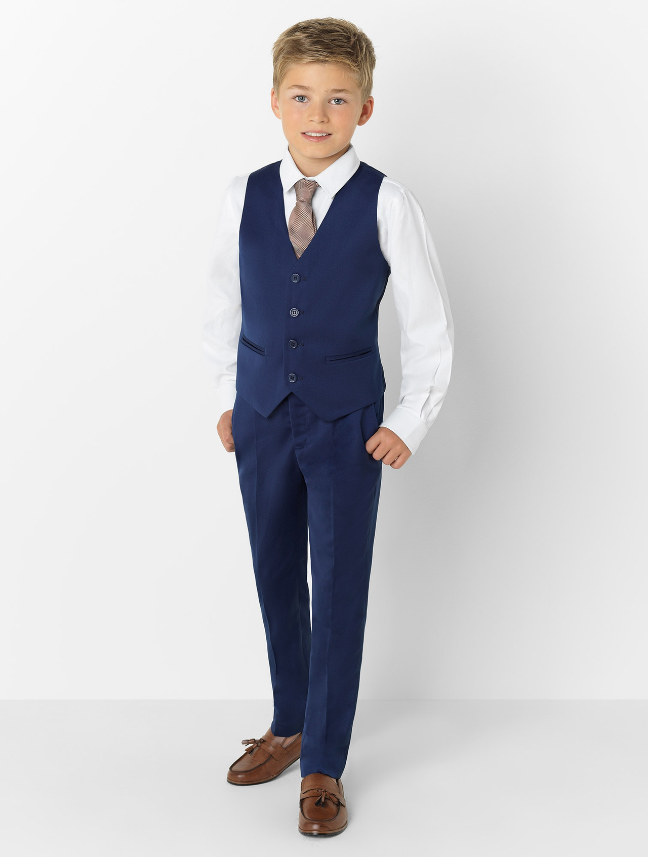Boys Roco blue modern fit suit | Boys blue 3pc suit | Roco