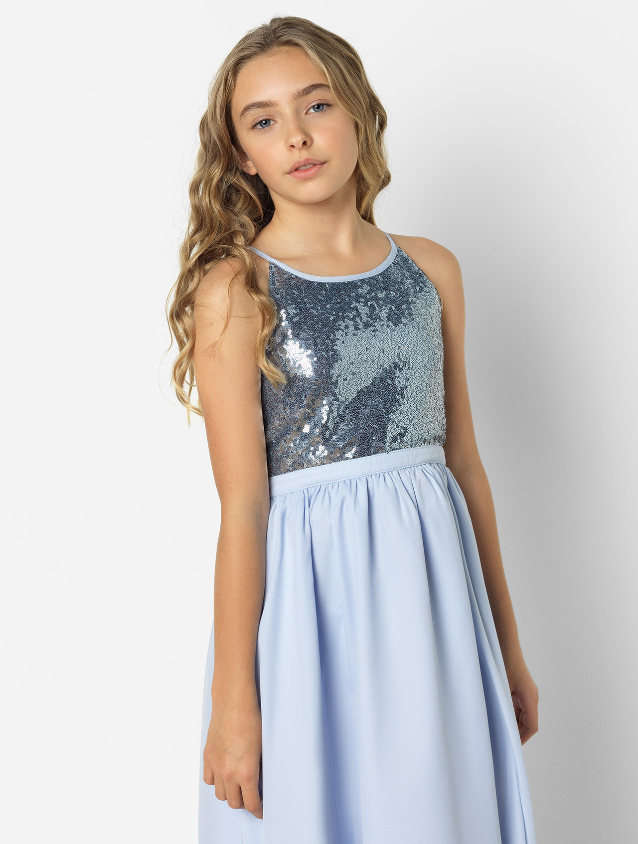 Girls blue party dress | Girls blue dress | Paisley of London | Evelyn