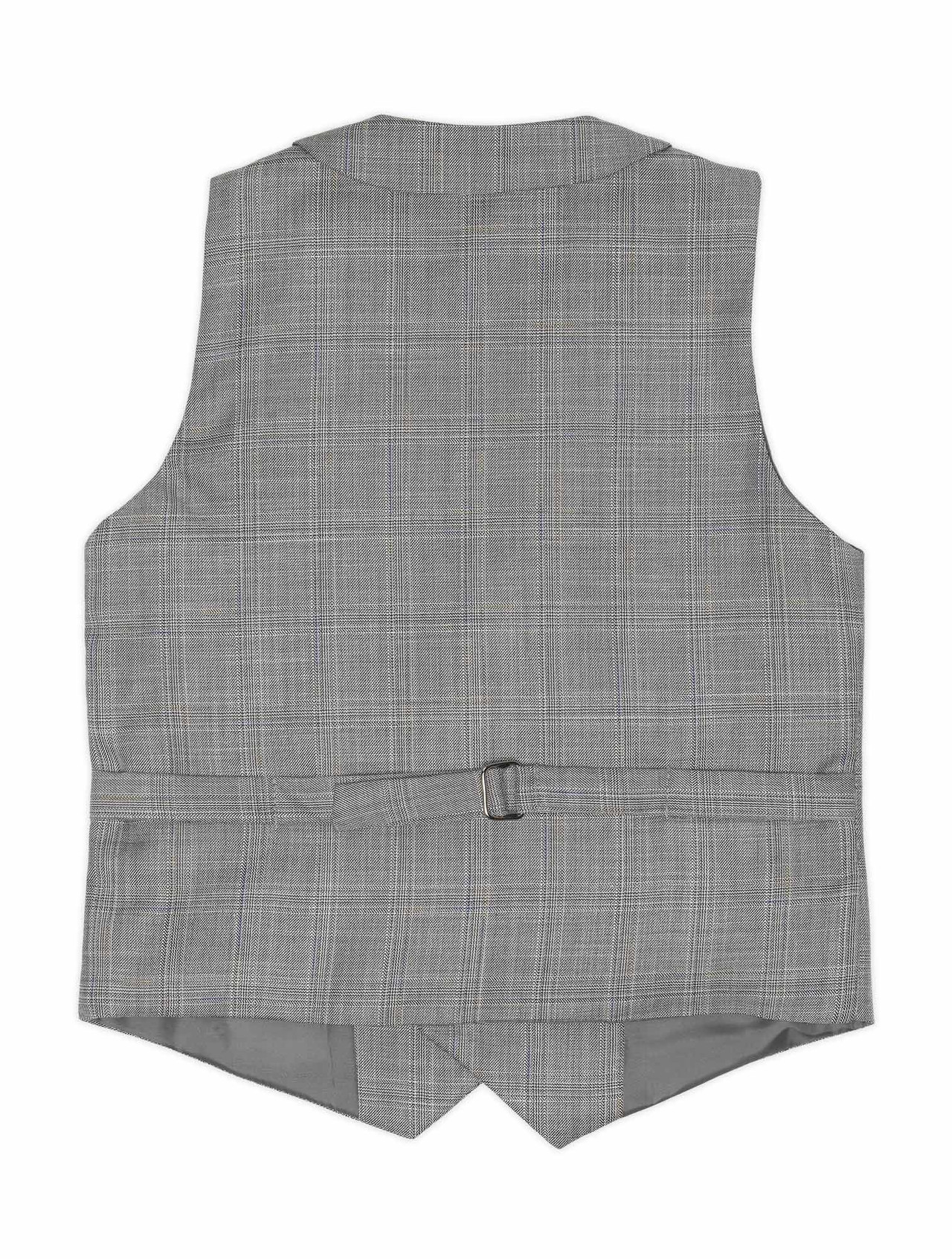 Boys grey check suit waistcoat | Boys check page boy waistcoat | David