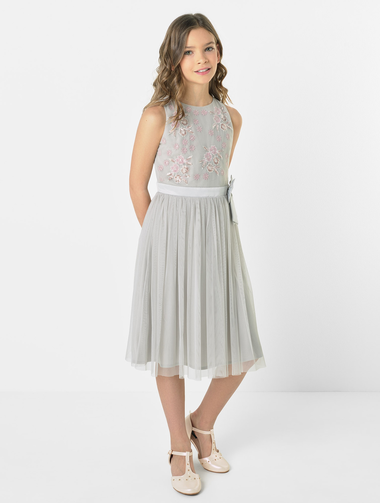 Girls grey flower girl dresses | girls grey prom dress | Paisley of ...