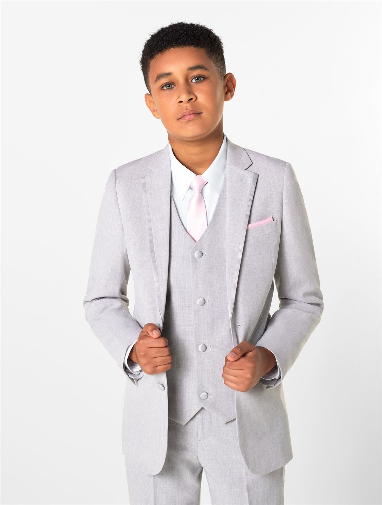 Boys grey wedding suit with satin trims | Heston grey suit | Roco