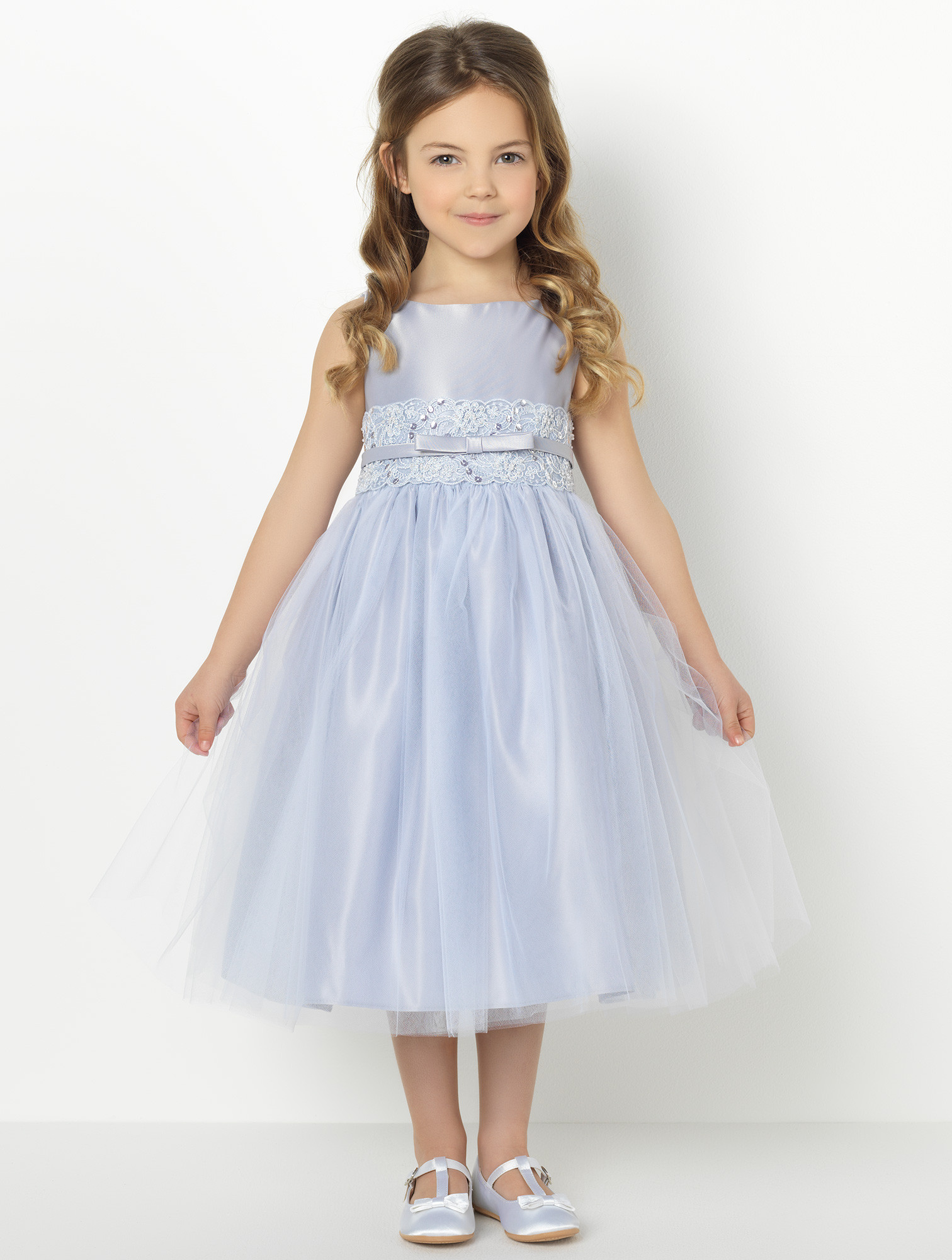 Girls silver dress | Silver flower girl dress | Rosella