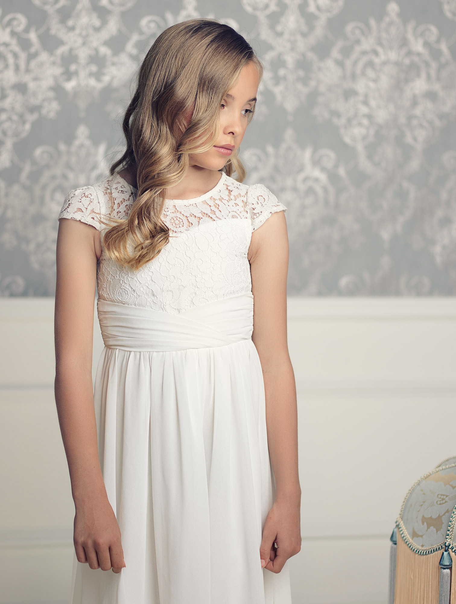 Ivory girls wedding dress | Girls ivory party dress | Victoria