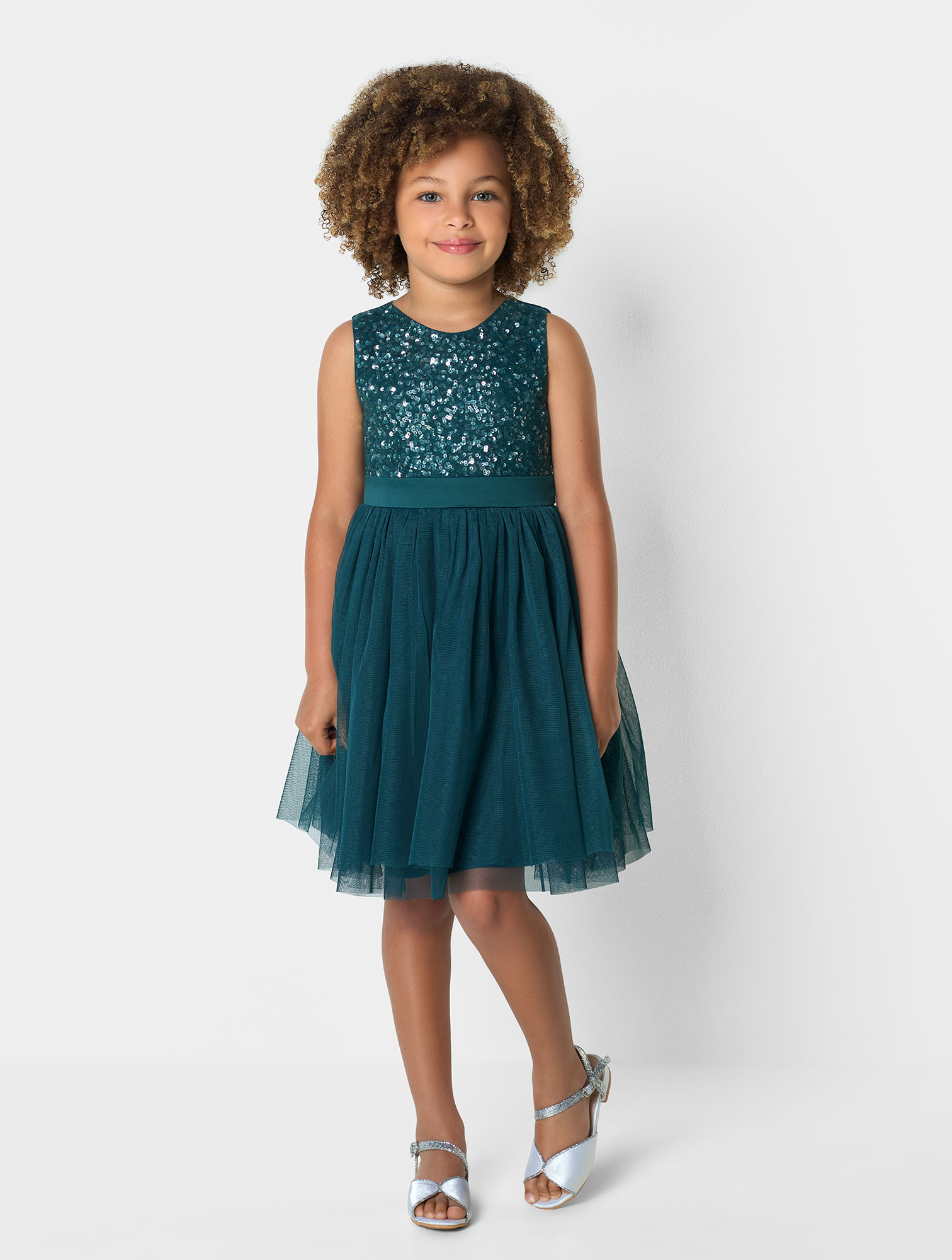 Girls green party dress | Girls sequin dress | Mini Maya | Maya