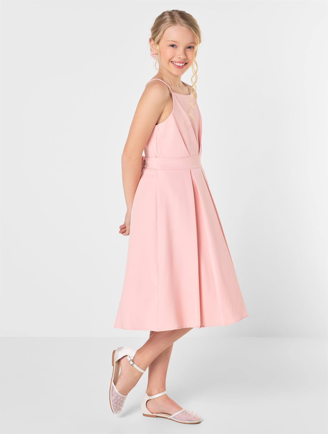 Girls pink party dress | Pink junior bridemsaid dress | Alice | Roco