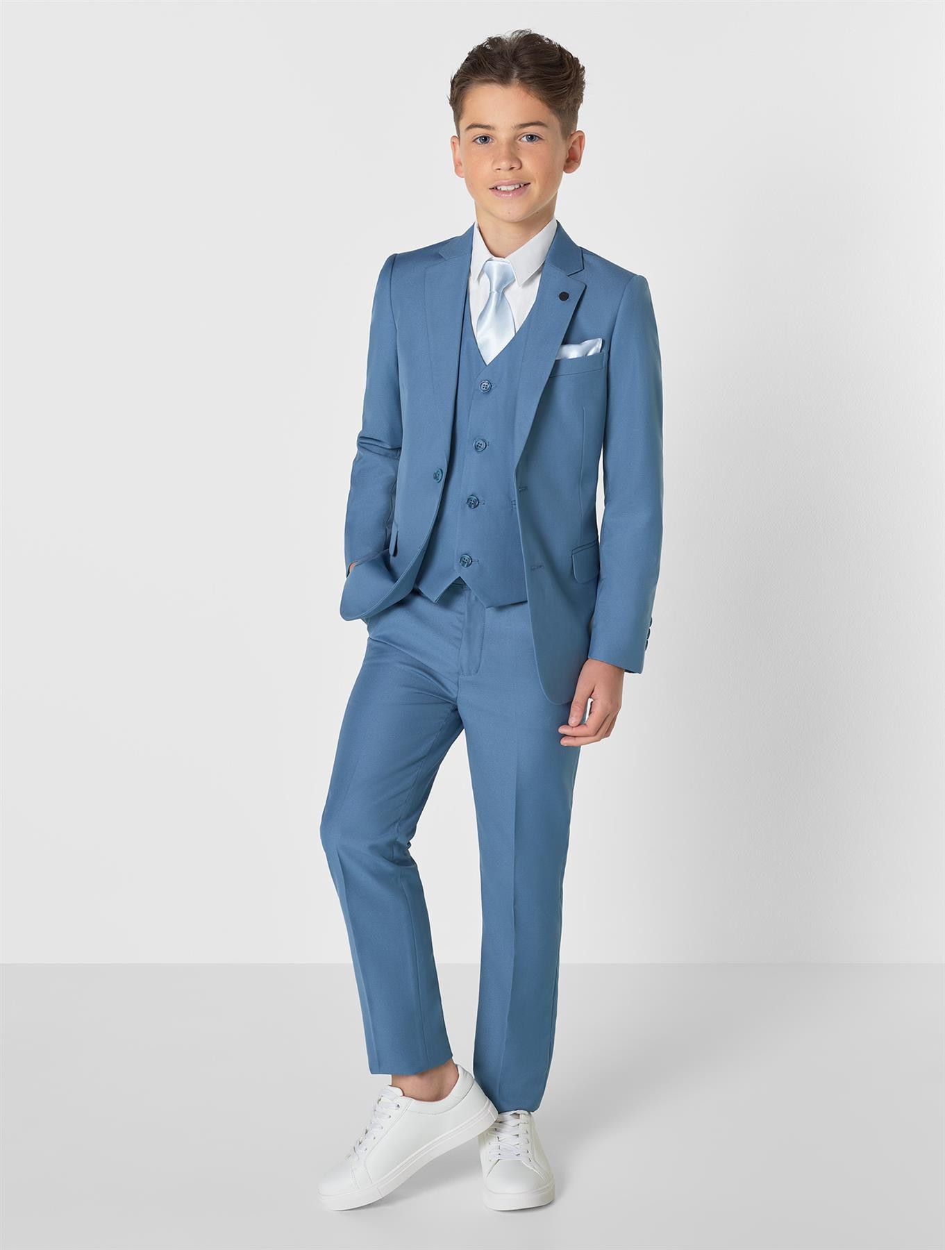 Boys steel blue suit | Boys blue wedding suits | Boys blue prom suit ...