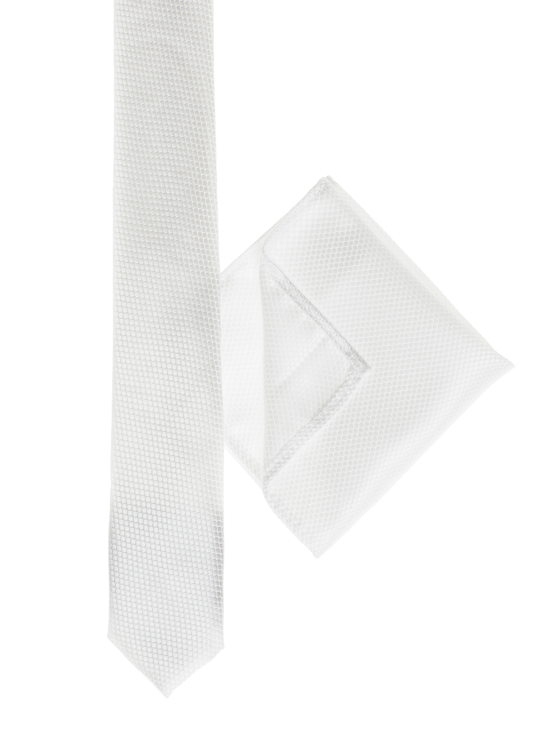 Boys white tie & hanky set | Boys white accessories