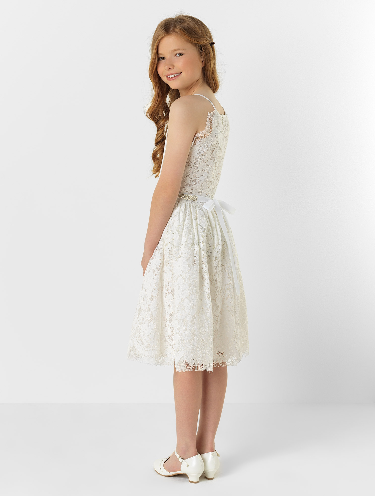 Girls ivory prom dress | Ivory flower girl dress with belt | Eloquence ...