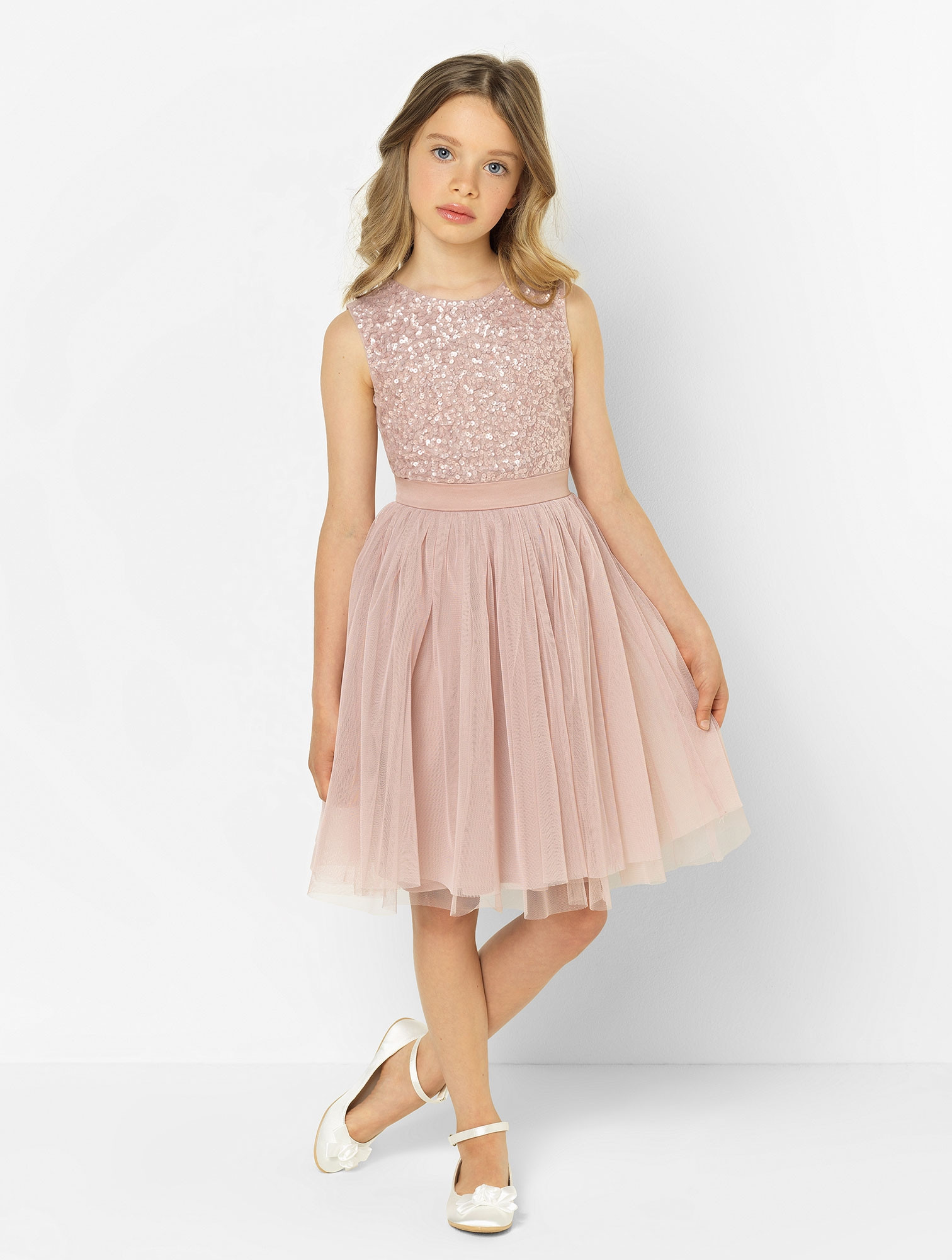 Girls frosted pink party dress | Girls sequin dress | Mini Maya | Maya