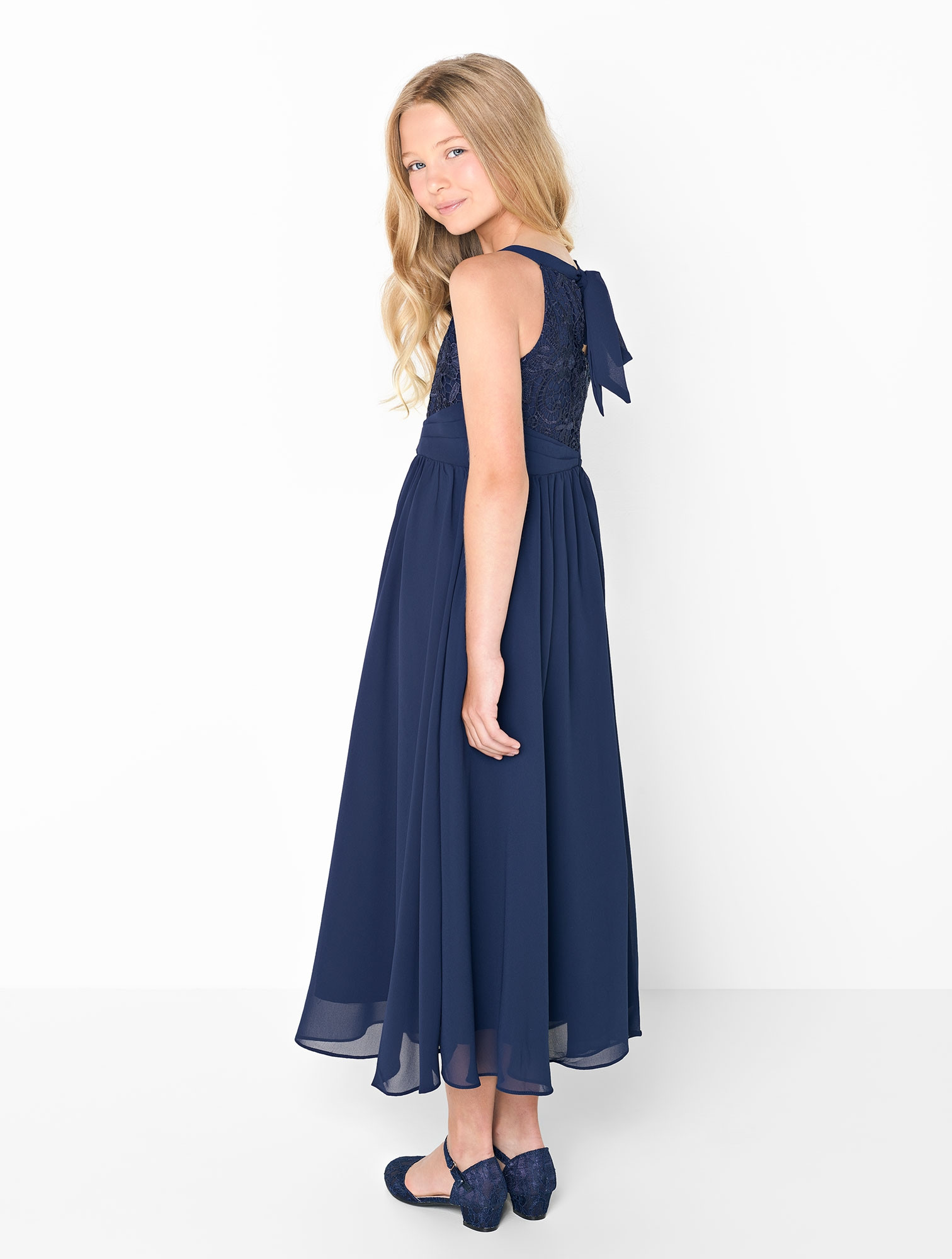 Girls navy flower girl dresses | girls navy prom dress | Phoebe