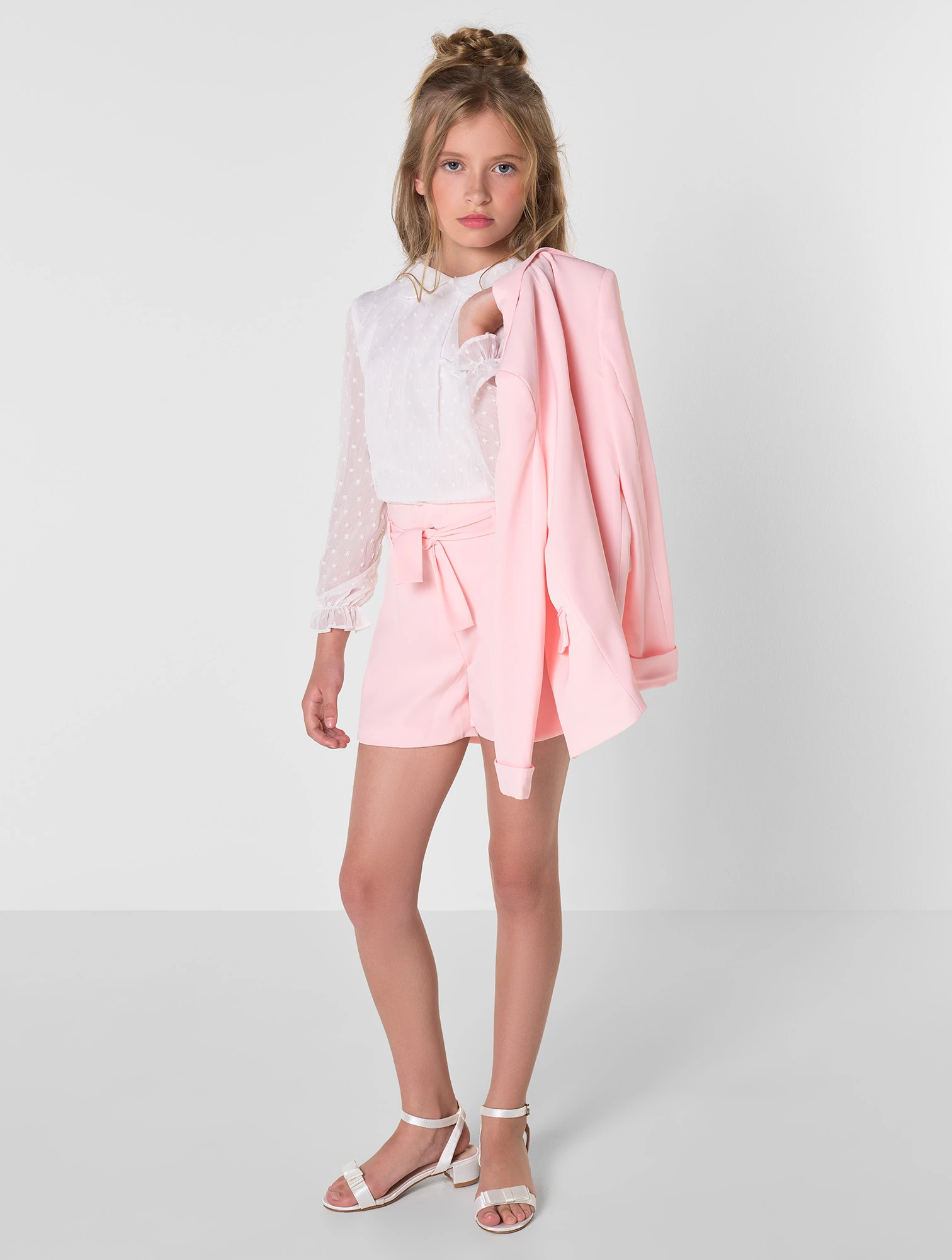 Girls pink short suit | Girls pink prom suit | Hailey | VogueXRoco