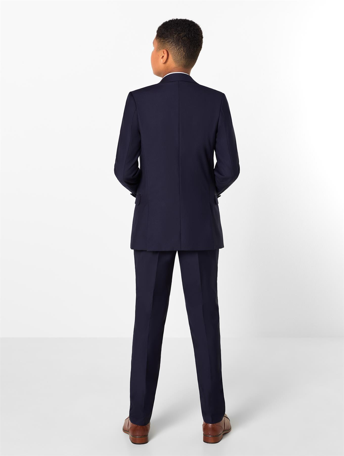 Boys navy wedding suit with satin trims | Heston navy suit | Roco
