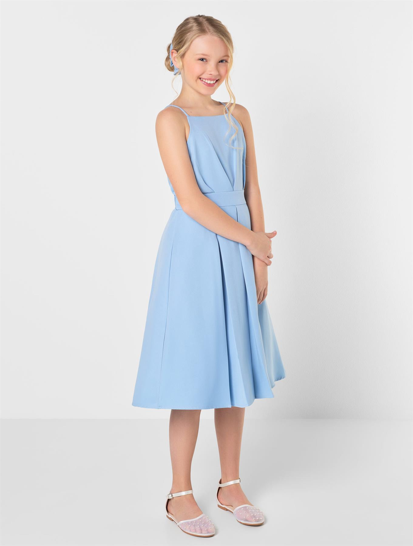 Girls blue party dress | Blue junior bridemsaid dress | Alice | Roco