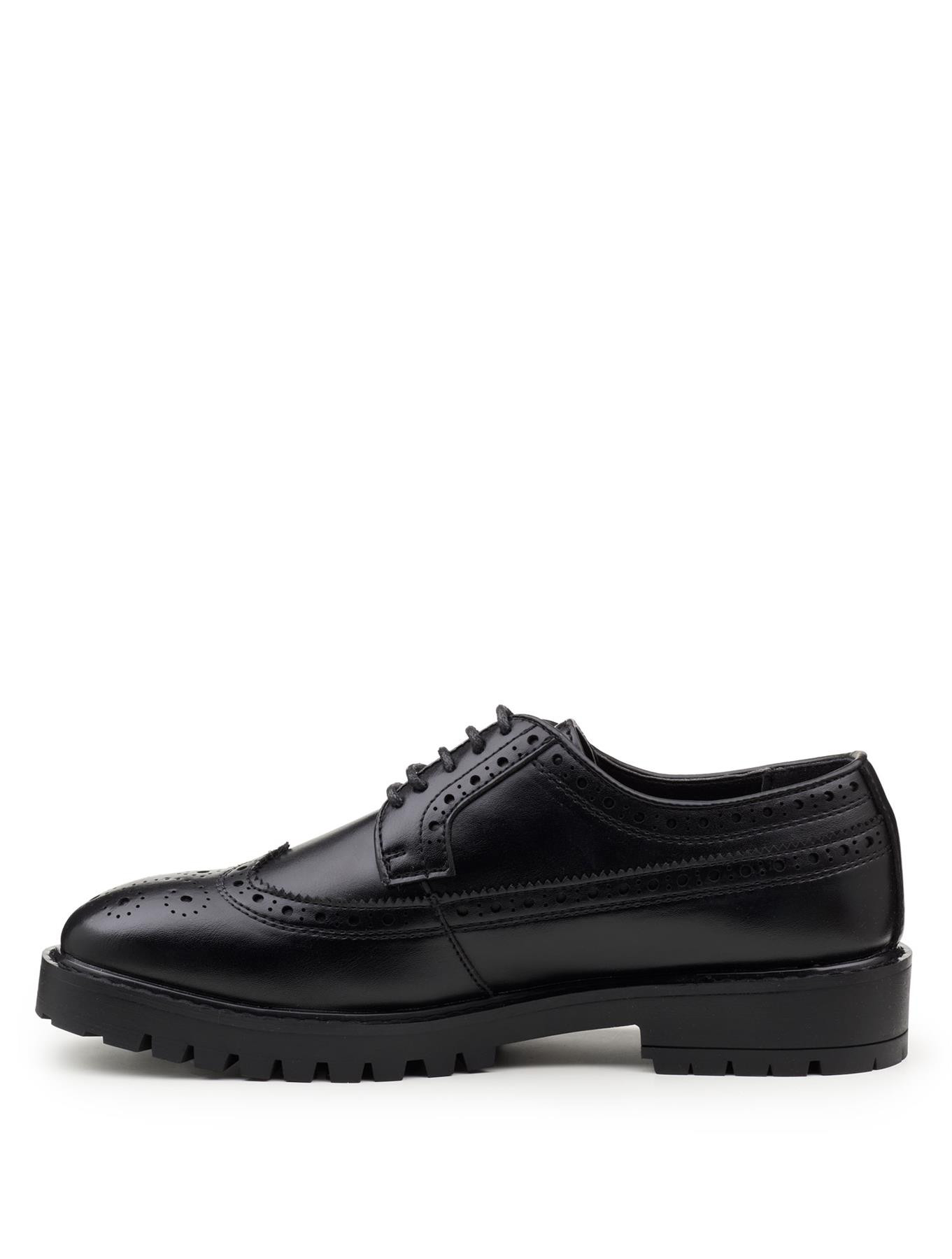 Boys black chunky brogues | Black chunky sole brogues for boys | Leyton ...