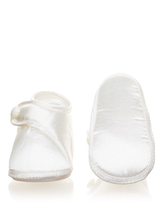 Babies ivory shoes | Unisex christening shoes | Fake button