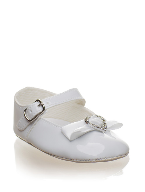 White flower girls shoes | Girls white christening shoes | Girls white ...