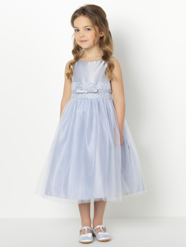 Girls silver dress | Silver flower girl dress | Rosella