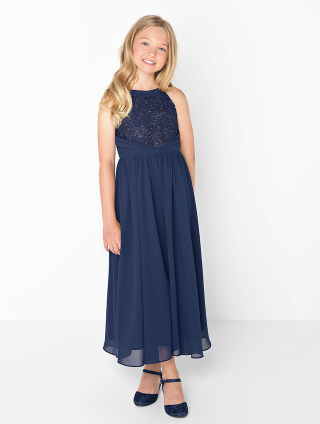 Girls navy flower girl dresses | girls navy prom dress | Phoebe